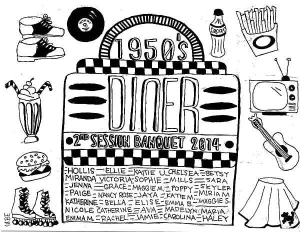 50's diner coloring pages