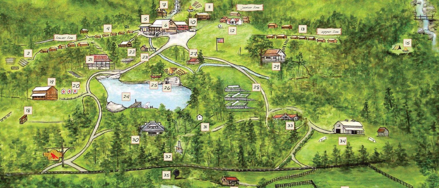 Girls Summer Camp Map in Brevard North Carolina | Rockbrook Camp